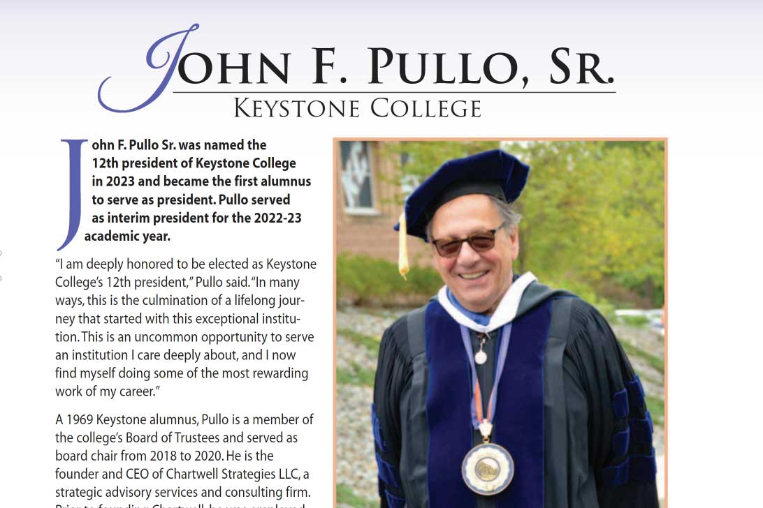 Happenings Feature: President John F. Pullo, Sr. - Keystone College