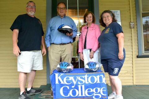 Keystone College receives bike helmet donation - Keystone College